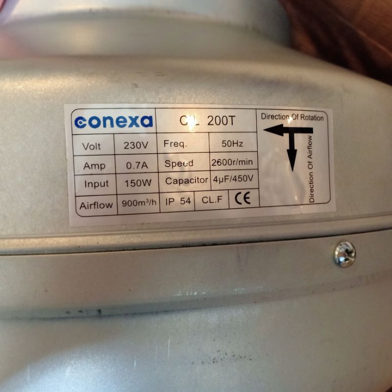 Jual Centrifugal duct inline 8"inch CIL 200T CONEXA 150watt 2600rpm ...