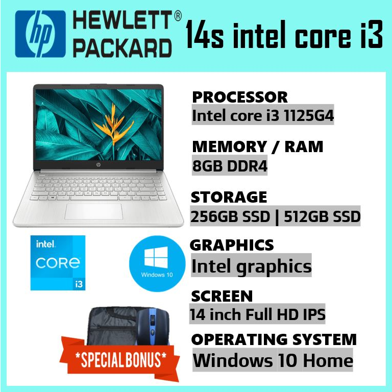 Jual HP 14s intel core i3 Gen 11 8GB 512GB SSD 14 inch Full HD IPS ...