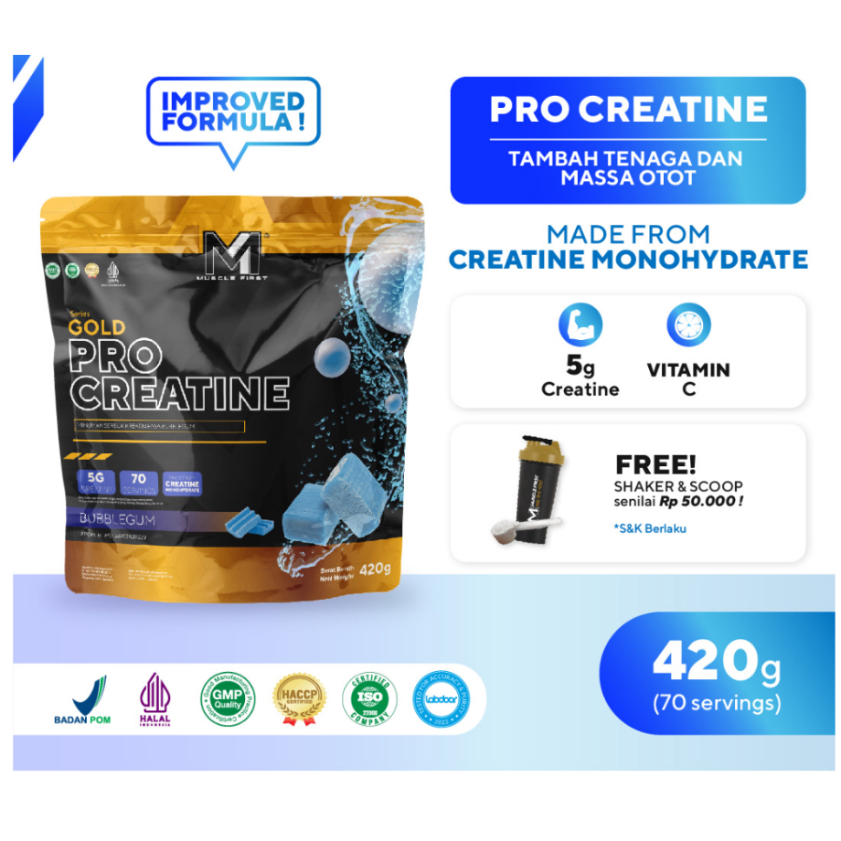 Jual MUSCLE FIRST PRO GOLD CREATINE MURNI MEMBENTUK OTOT TEBAL 420gr ...