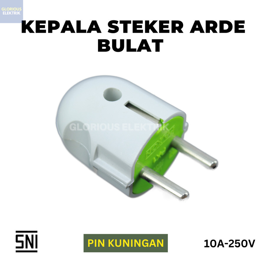 Jual Kepala Colokan Listrik Steker Arde Bulat Pin Kuningan SNI | Shopee ...