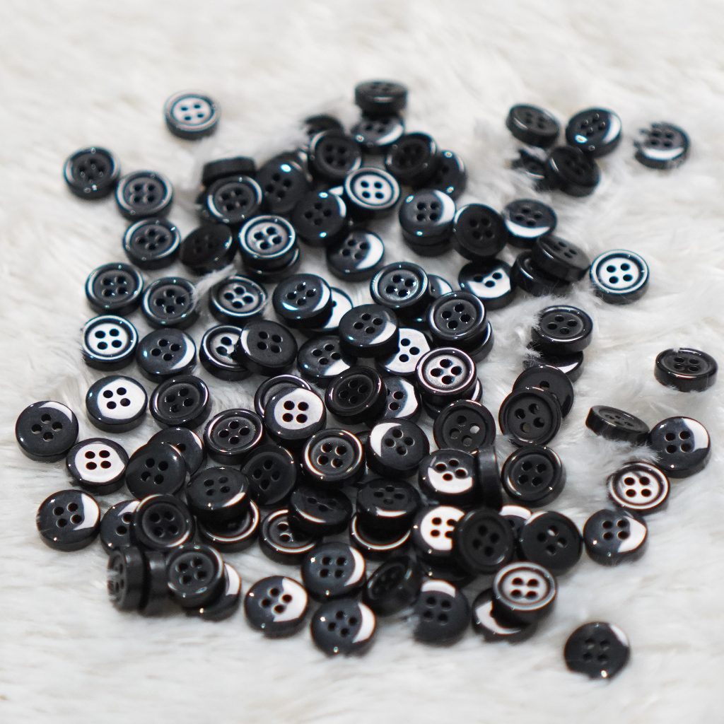 Jual Kancing Baju Kemeja 9mm dan 11mm 144 Pcs Model Formal Hitam ...