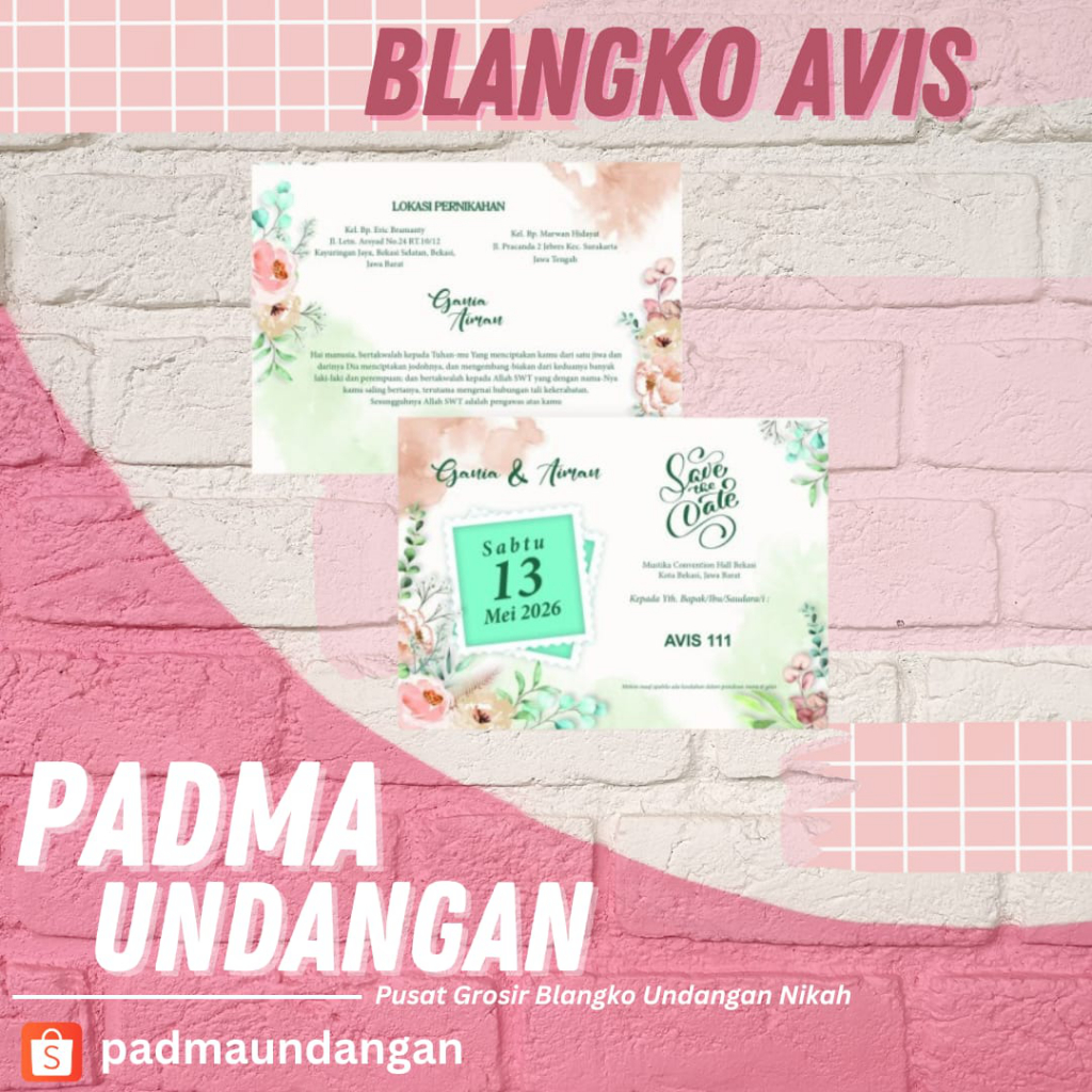 Jual Blangko Undangan Avis 111 | Pusat Grosir Blangko | Padma Undangan | Shopee Indonesia