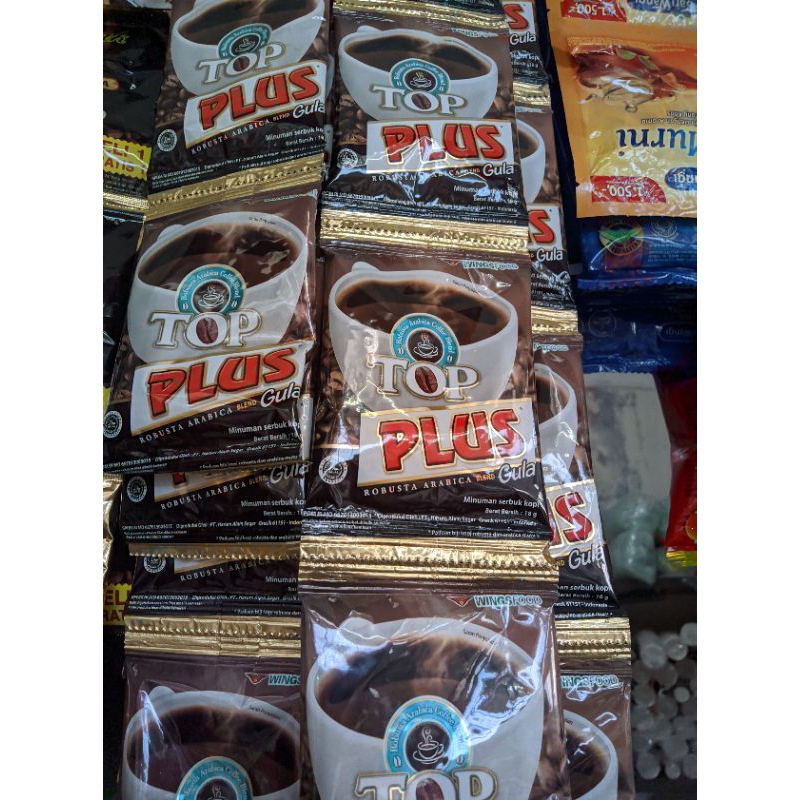 Jual KOPI TOP PLUS GULA 1RENCENG(10PCS) | Shopee Indonesia