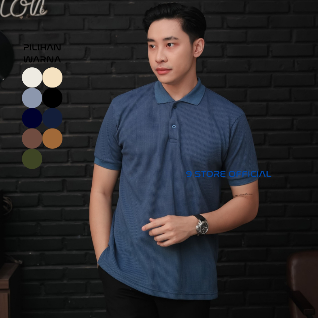 Jual Polo Shirt WAFFLE Pria / Kaos Polo Wafer Pria / Baju Berkerah / Polo Wangki / Baju Kaos ...