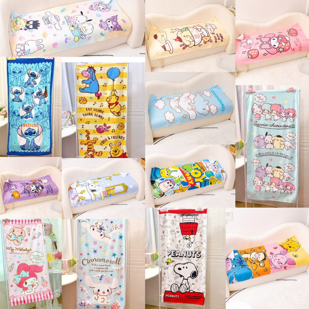Jual Handuk Besar Handuk Mandi Snoopy Pompompurin My Melody Hello Kitty ...