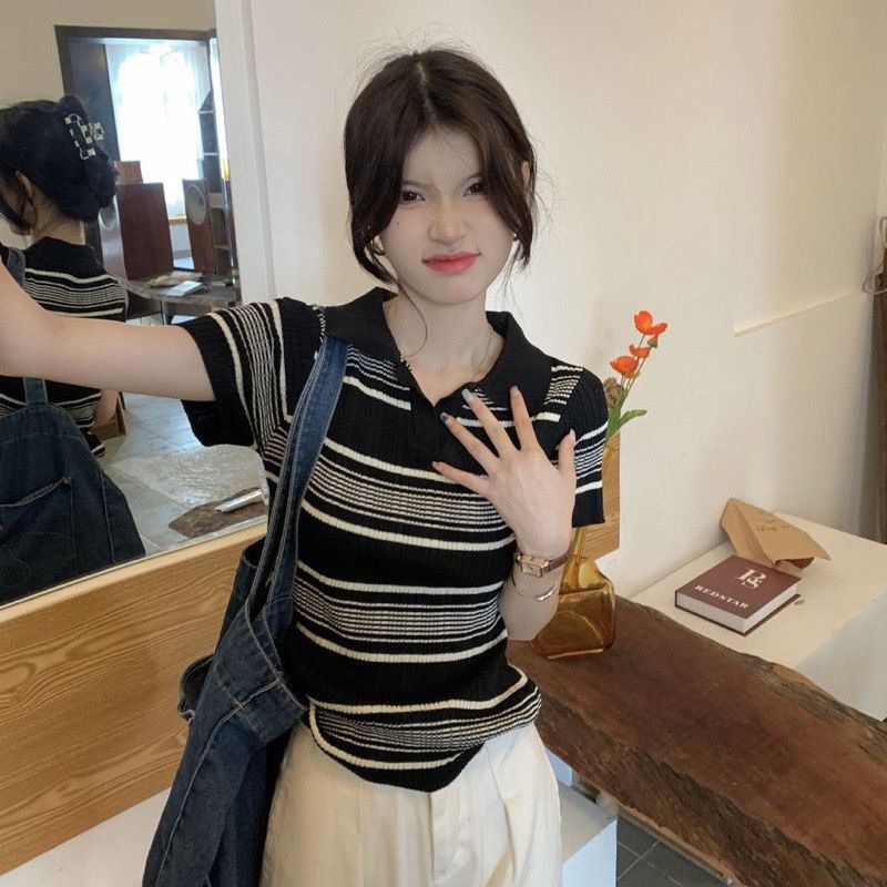 Jual Atasan Rajut Kerah Crop Lisaii/Crop Top Rajut | Shopee Indonesia