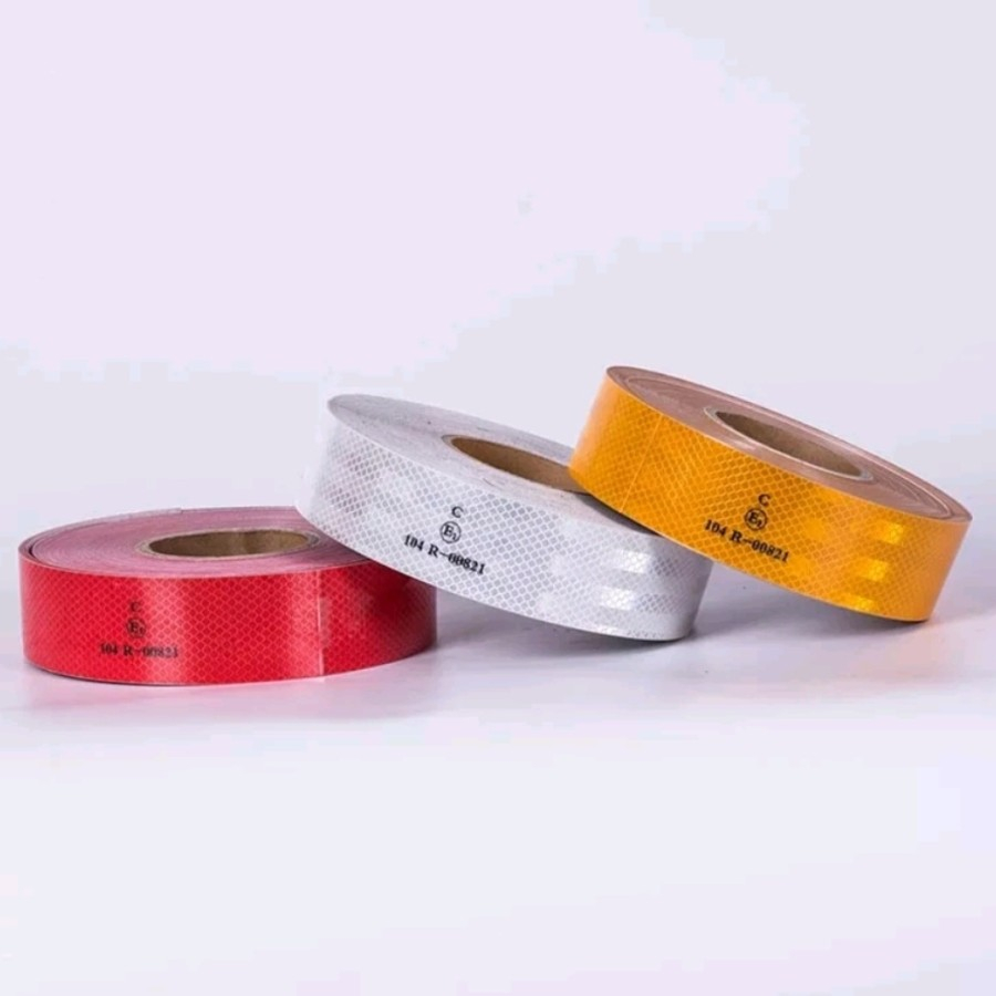 Jual Stiker reflektor reflektif mobil uji kir pemantul cahaya 5 cm x 45 ...