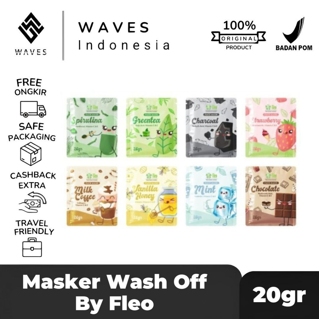 Jual Waves - BPOM MASKER ORGANIK FLEO 20GR / FACE MASK BY FLEO ORGANIK ...