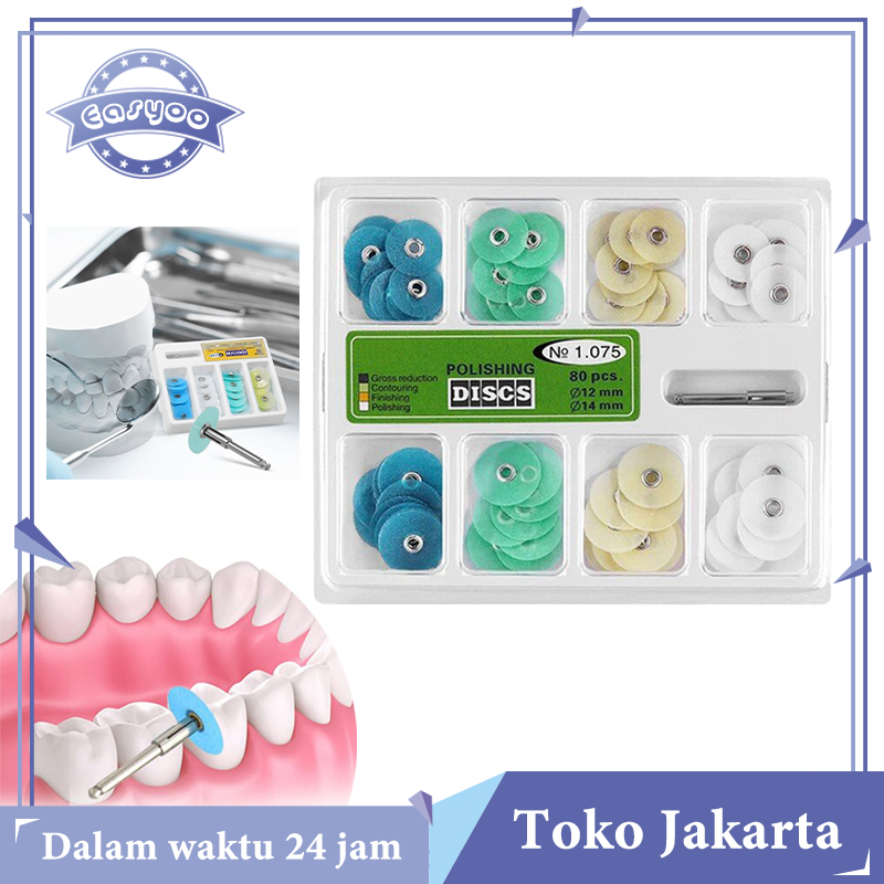 Jual 80pcs Polishing Disc Soflex Mandrel Dental Polidisc Polidisk Poles ...