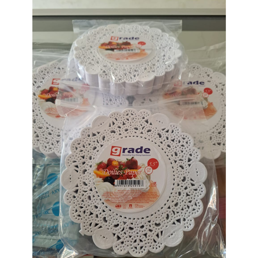 Jual kertas renda bulat doilies paper 5,5 putih dan coklat @250 lembar ...