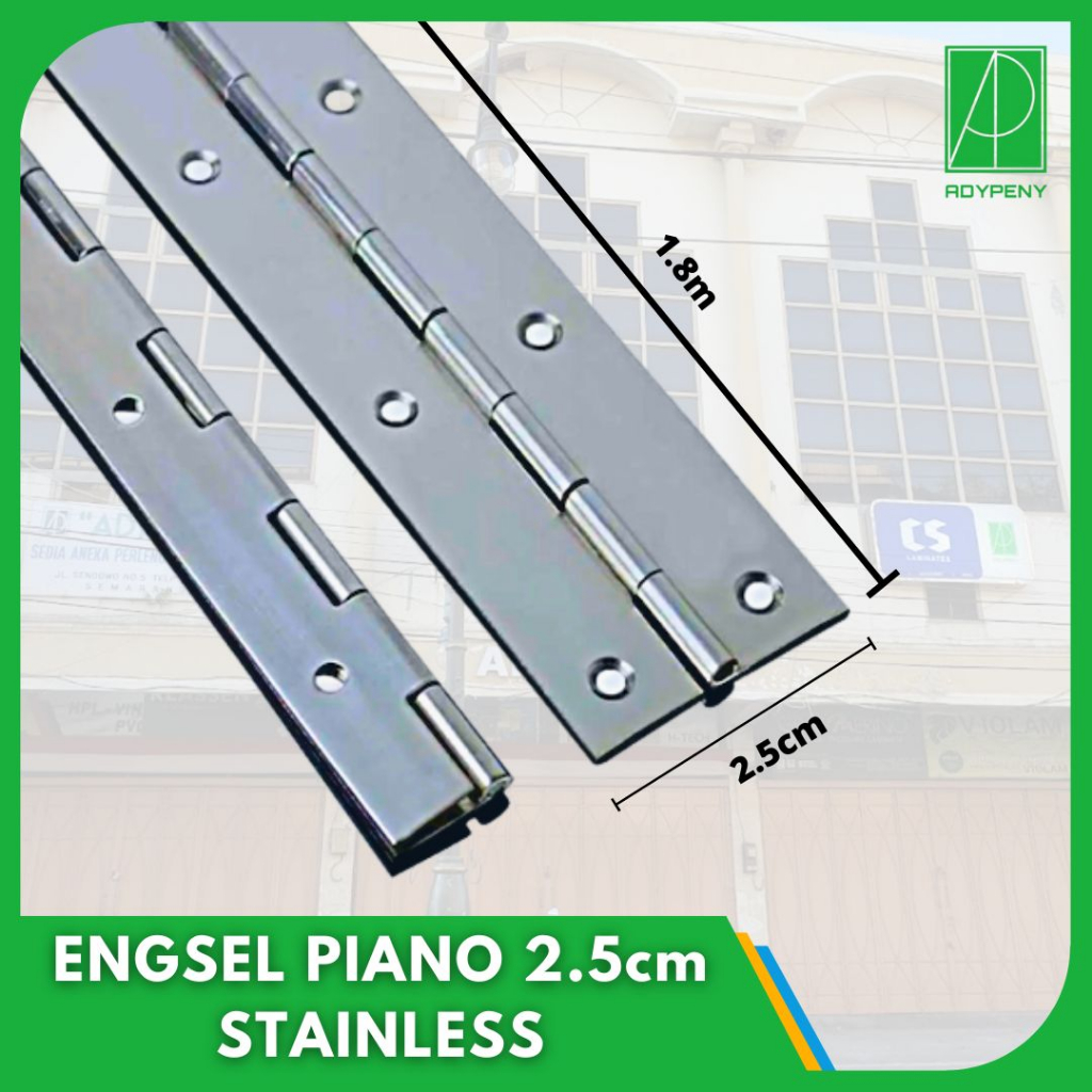 Jual Engsel Piano Lemari Besi 2.5cm 3cm 4cm Stainless Panjang 1.8m ...