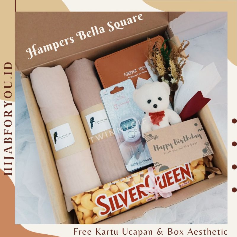 Jual Kado Cewek Hadiah Hampers Giftbox Hijab Segi Empat Ulang Tahun ...