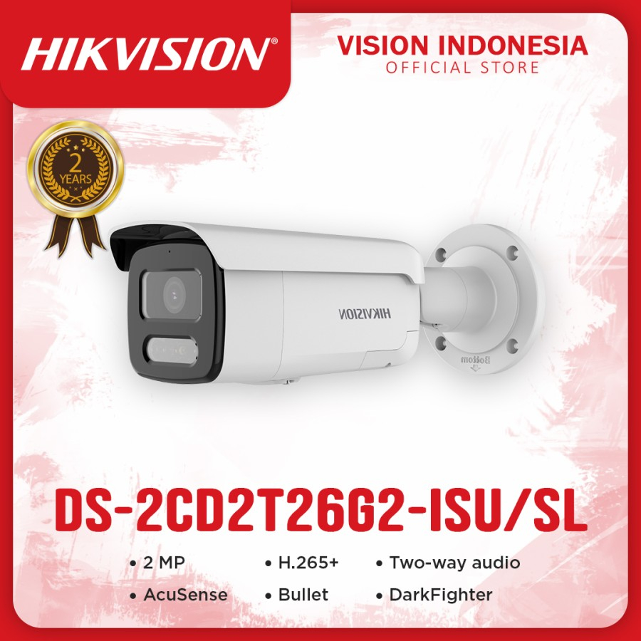 Jual HIKVISION DS-2CD2T26G2-ISU/SL 2MP AcuSense Strobe Light + Siren | Shopee Indonesia