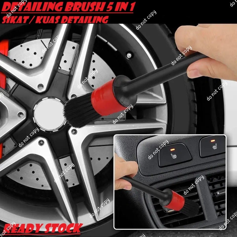Jual Kuas Detailing Kuas set 5 in 1 Sikat Kuas Brush Salon Interior ...