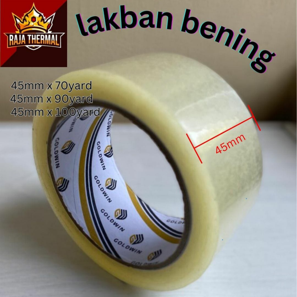 Jual lakban bening 45mm x 100 yard isolas merek goldwin tape ekonomis | Shopee Indonesia