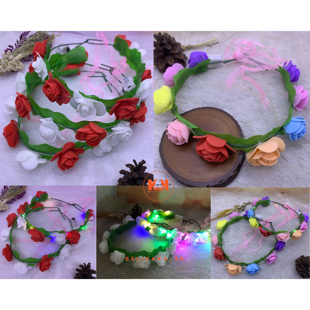Jual BANDO FLOWER CROWN LED / BANDO MAHKOTA BUNGA LINGKAR NYALA / BANDO ...