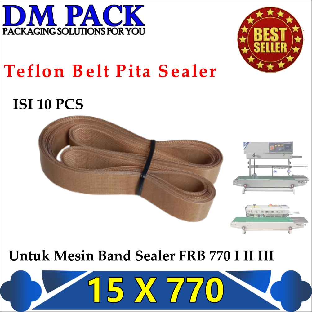 Jual Pita Sealer 15X770 Isi 10pcs Teflon Belt Continuous Band Sealer FRB-770 Series 15mm X 770mm ...