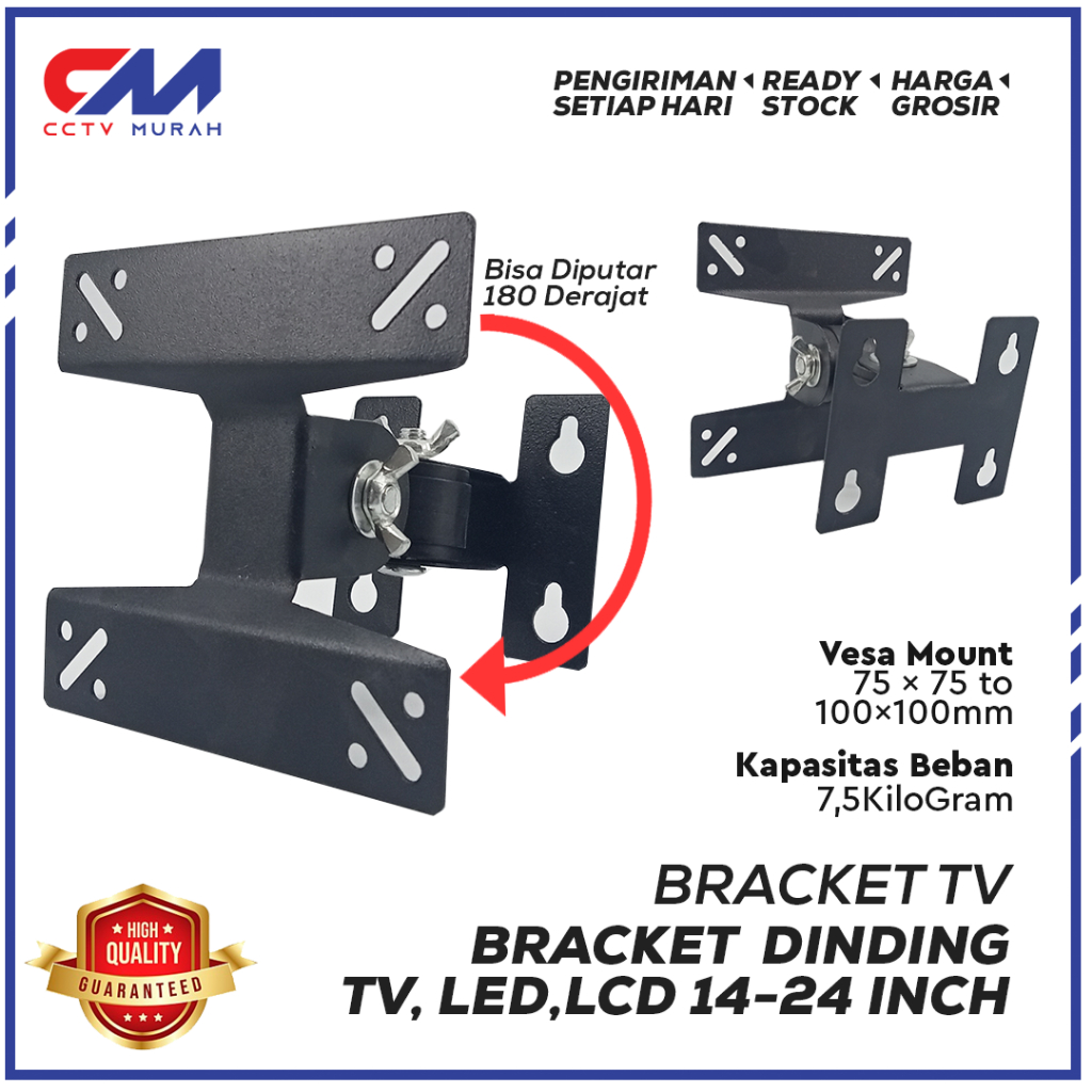 Jual Bracket TV LCD LED 14 - 24 inch , Bracket TV Monitor Vesa Mount ...