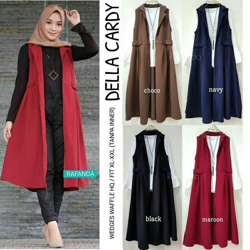 Jual Della Cardi warna navy biru dongker coklat abu abu merah marun ...