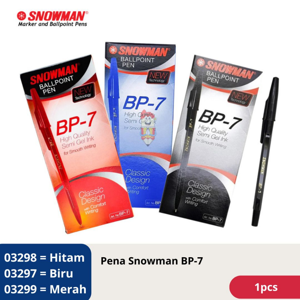 Jual Pena / pulpen Snowman BP7 0.7mm | Shopee Indonesia