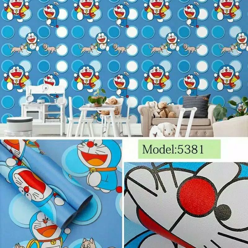 Jual Wallpaper Sticker Dinding Karakter Doraemon Cocok Untuk Kamar Anak ...