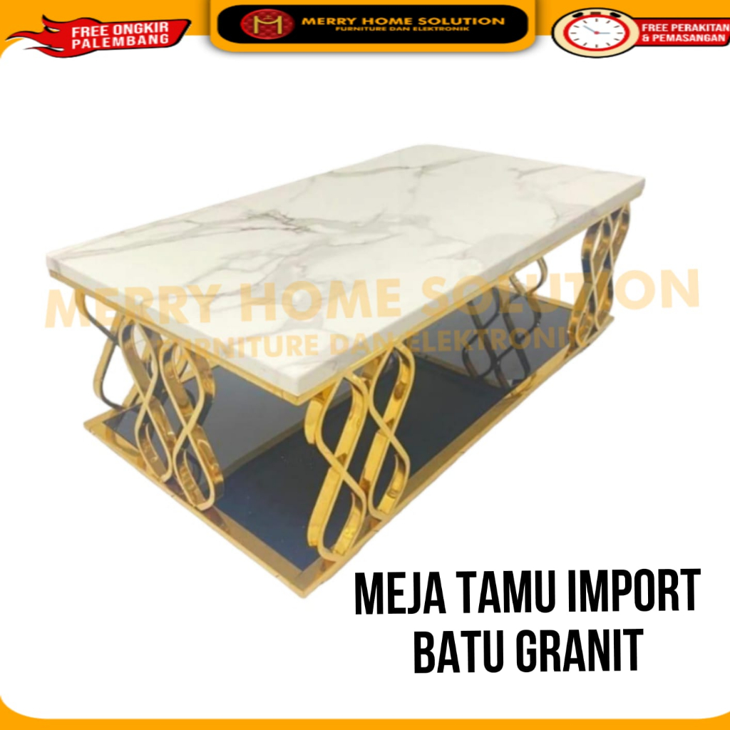 Jual meja tamu marmer import coffe table batu granit | Shopee Indonesia
