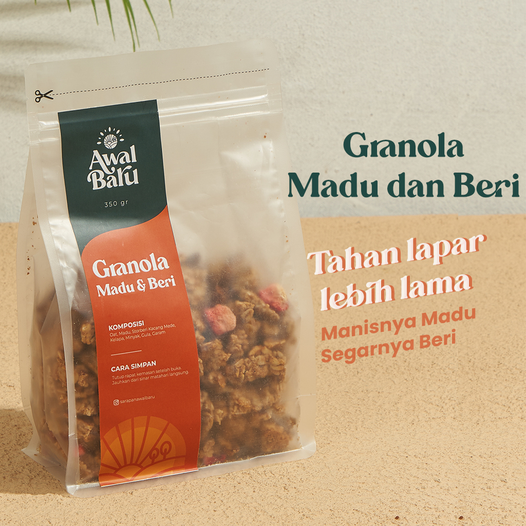 Jual Awal Baru Granola Madu & Beri 350g - Sarapan Sehat, Lebih Kenyang ...