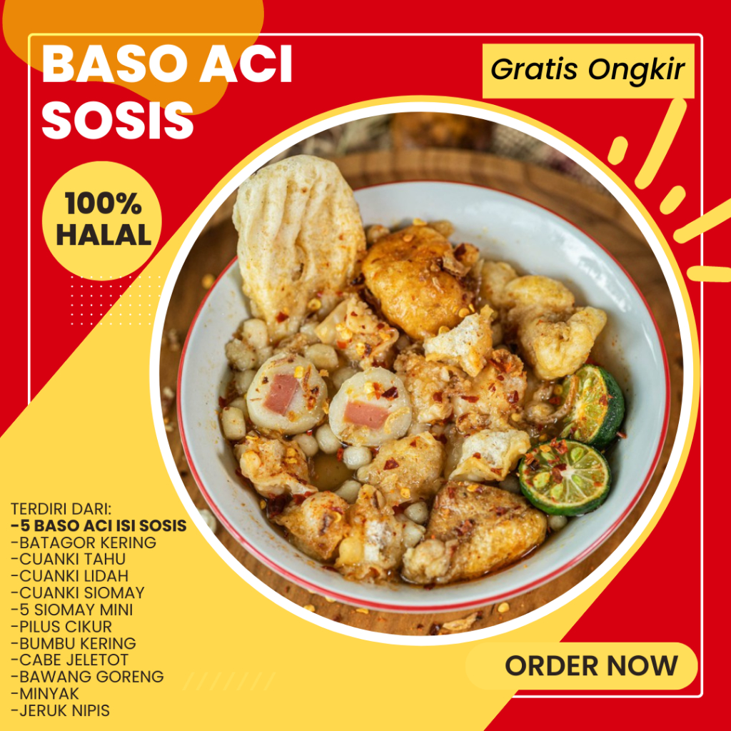 Jual Baso Aci Isi SOSIS | Pentol Aci Cuanki Batagor Khas Pedas Jajanan ...