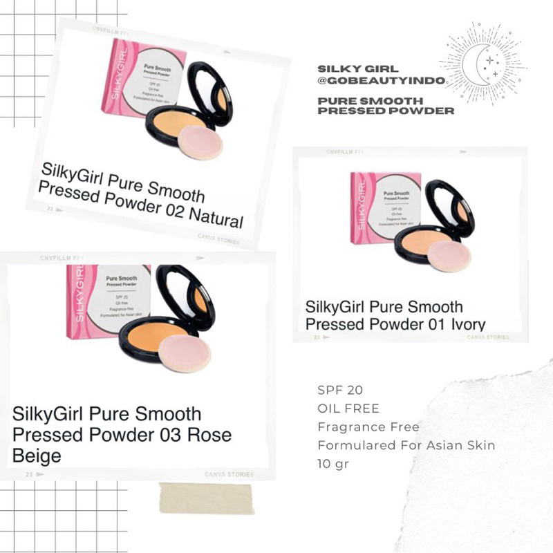 Jual Bedak Silky Girl Pure Smooth Pressed Powder | Shopee Indonesia