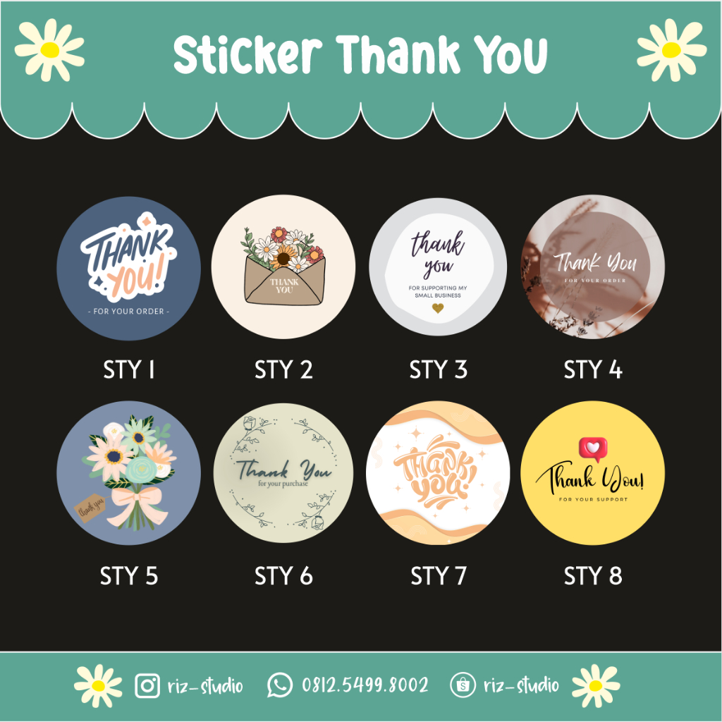 Jual CUSTOM HANGTAG / STICKER THANK YOU (BISA CUSTOM) | Shopee Indonesia