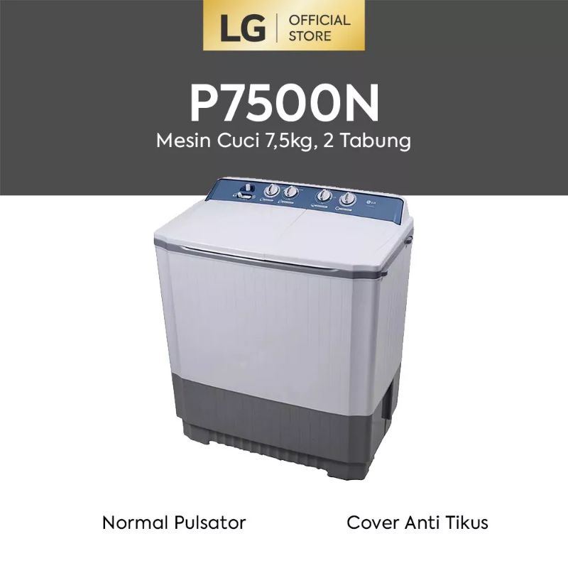 Jual LG Mesin Cuci Twin Tub/ Dua Tabung P7000N kapasitas 7 kg | Shopee ...