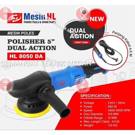 Jual MESIN ALAT POLES POLISHER POLISH DUAL ACTION 5" HL HL8050DA HL ...