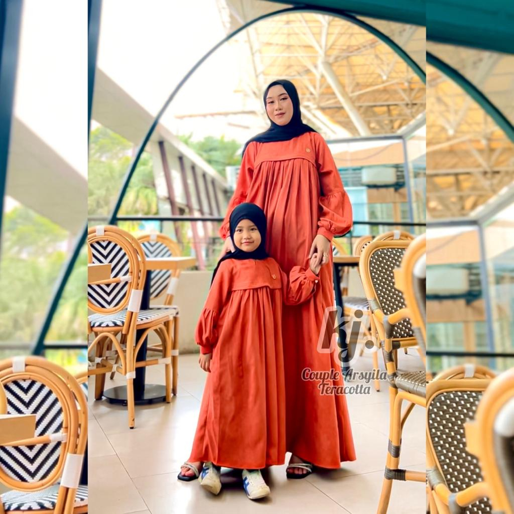 Jual Khadijah Mode - Couple Arsyila Gamis Ibu Dan Anak Pesta Kondangan Santai Fashionablle Dress ...