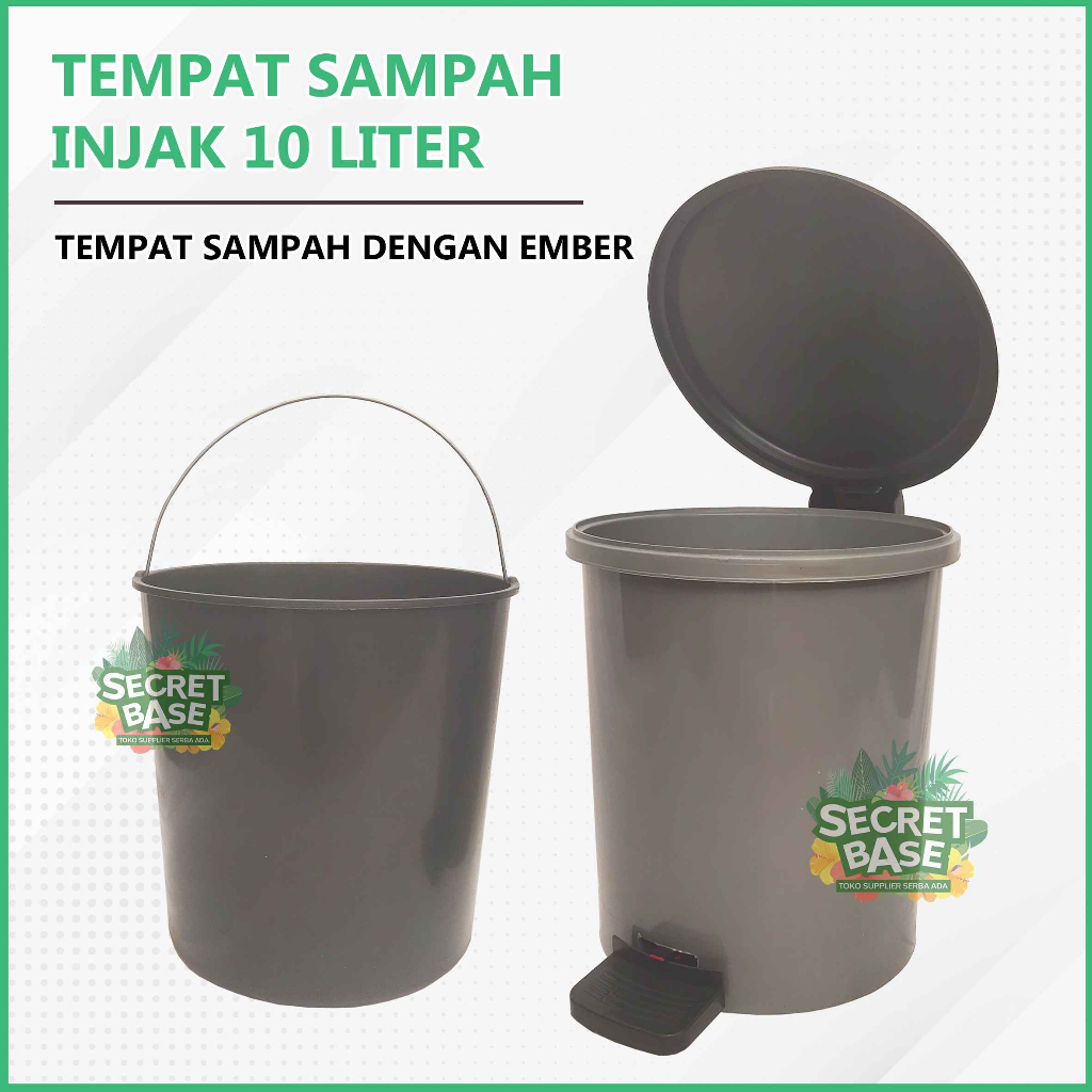 Jual TEMPAT SAMPAH INJAK 10 LITER - Tempat Sampah 10L Dengan Pedal & Ember | Shopee Indonesia
