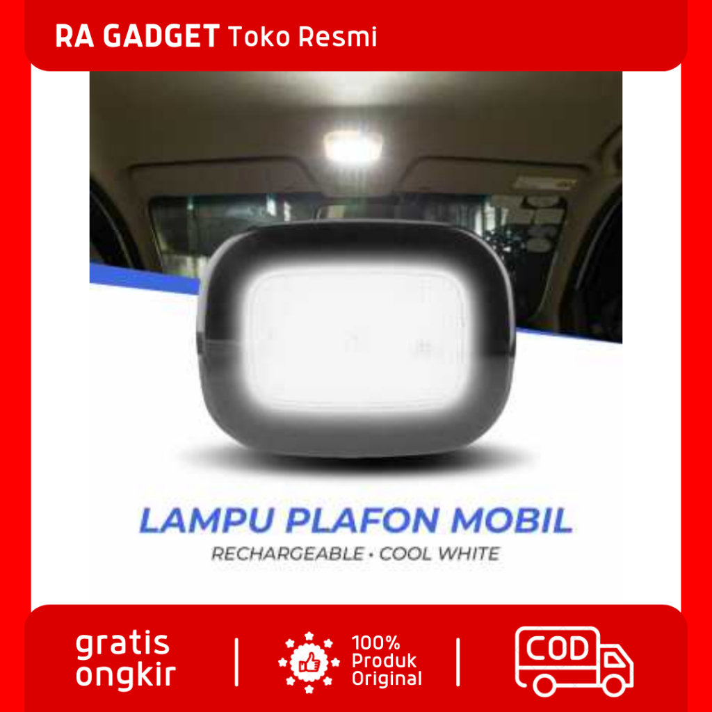 Jual Lampu Plafon Mobil Car Ceiling Light Rechargeable Cool White ...