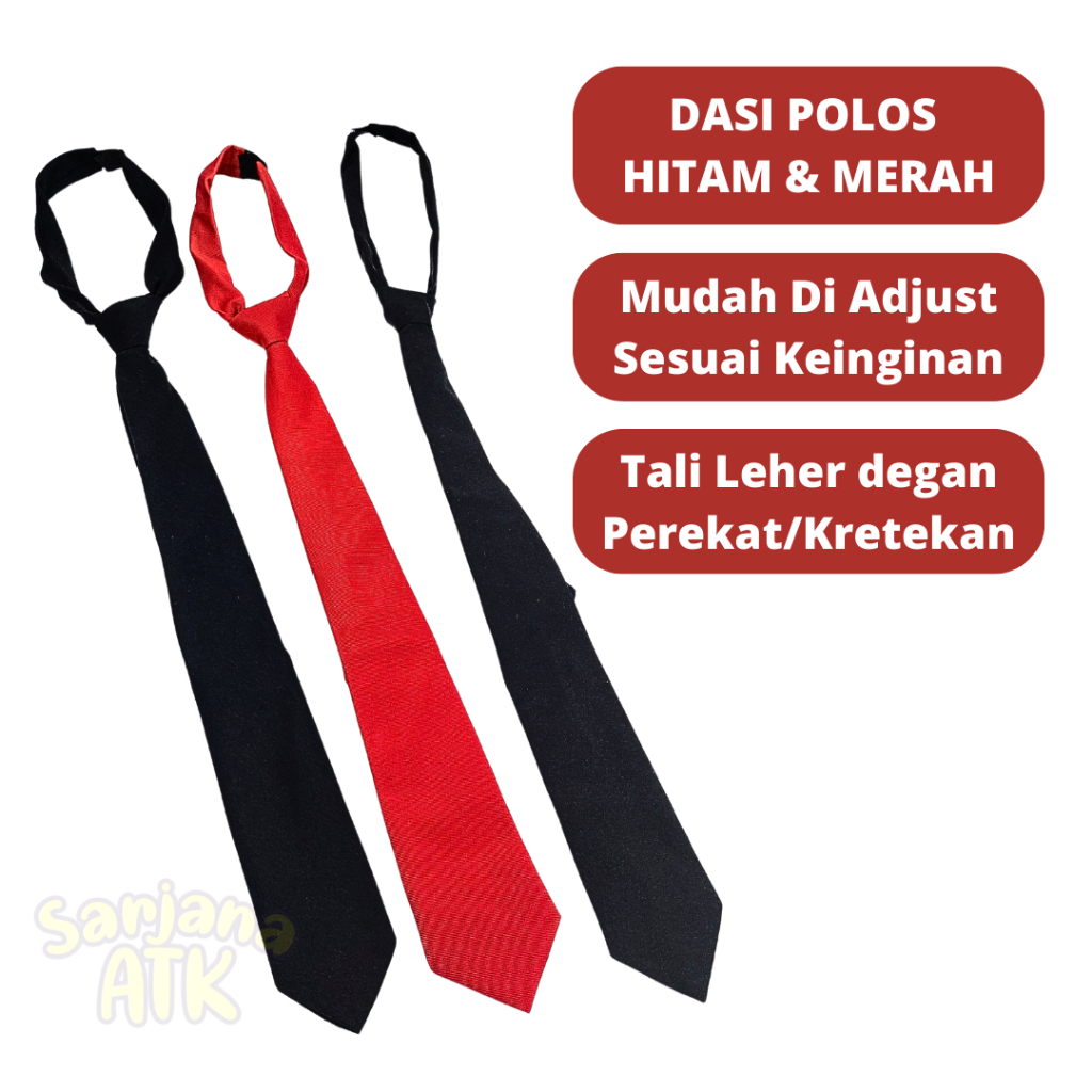 Jual Dasi Hitam Polos Dasi Kerja Pria Wanita Dasi Magang Dasi Sekolah ...
