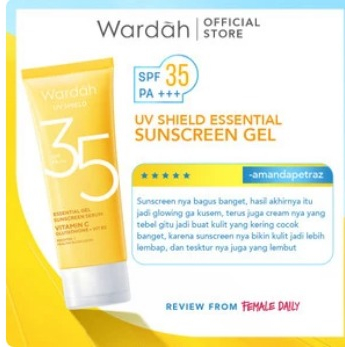 Jual WARDAH ESSENTIAL SUNSCREEN GEL SPF 35 PA+++ UV SHIELD (KUNING ...