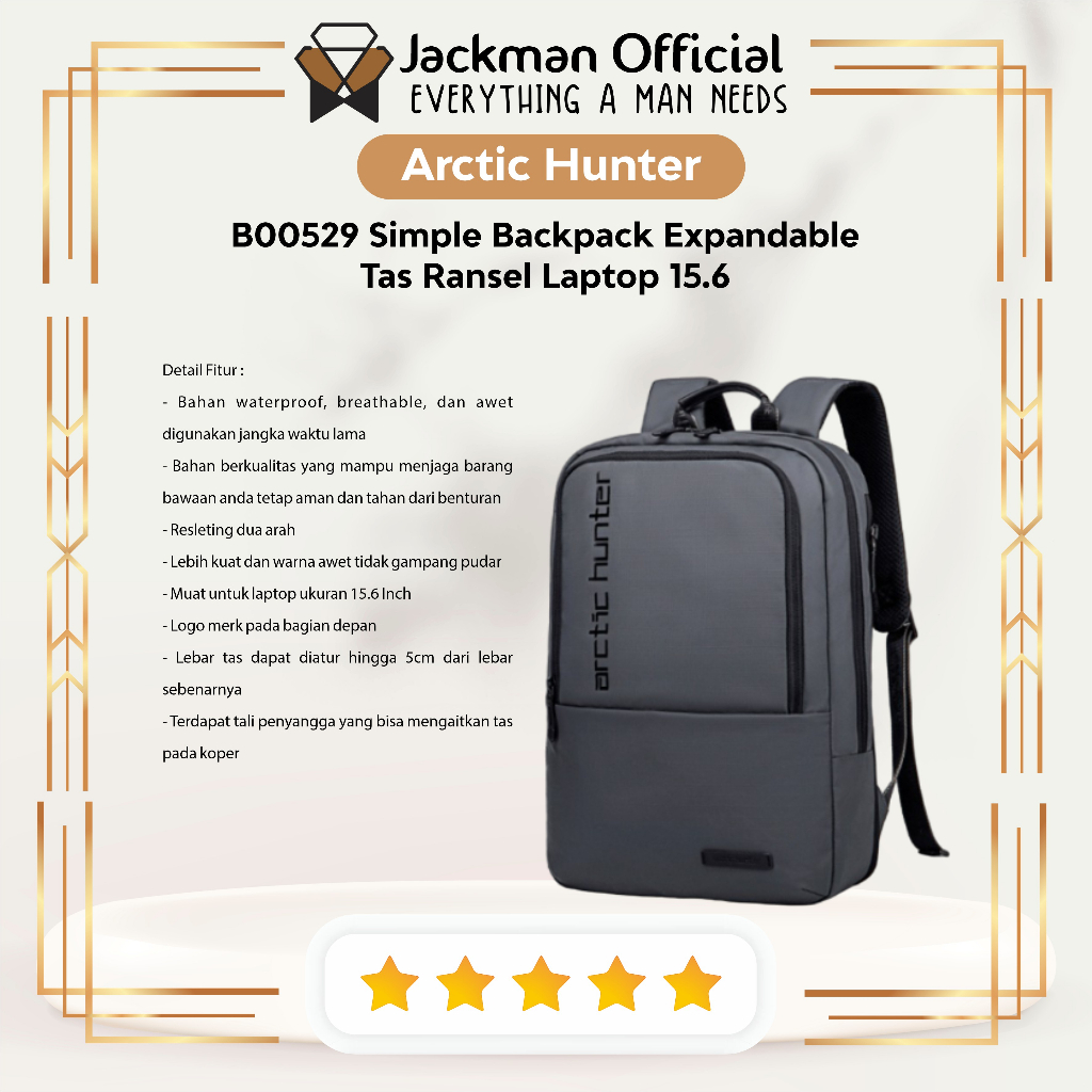 Jual ARCTIC HUNTER B00529 Simple Backpack Expandable Tas Ransel Laptop 15.6 | Shopee Indonesia