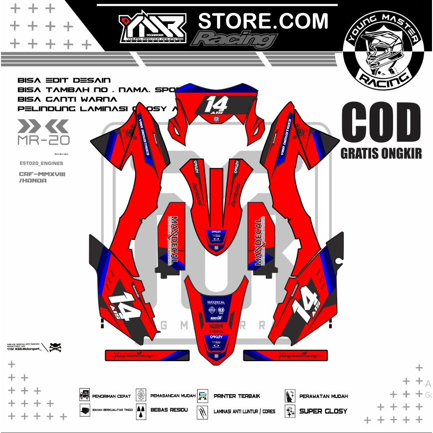 Jual Decal sticker stiker motor D TRACKER/DTX Full custom warna cerah ...