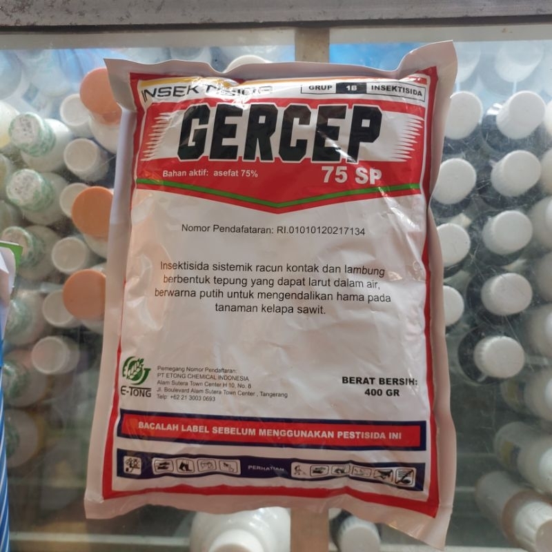 Jual INSEKTISIDA GERCEP 75 SP 400 GRAM ASEFAT 75% PENGENDALI ULAT ...