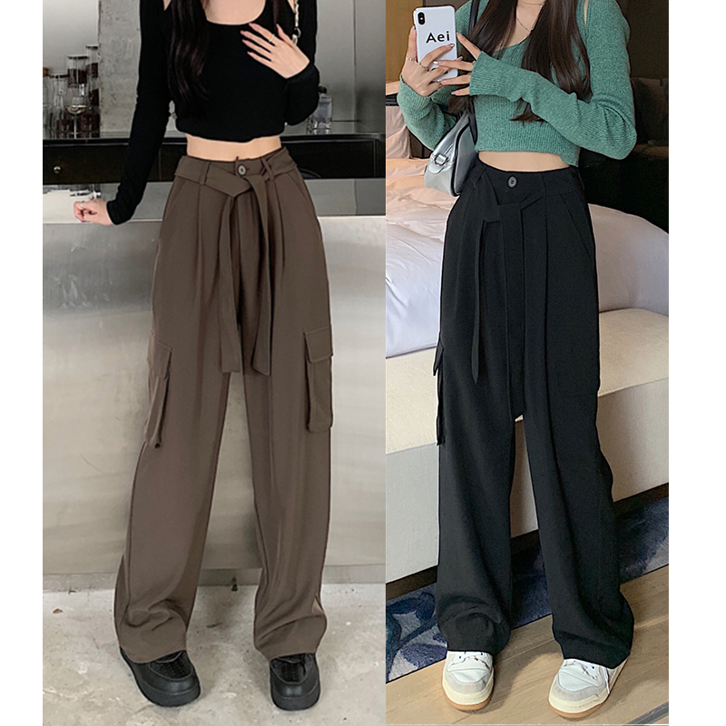 Jual celana cargo wanita import highwaist kulot kekinian wanita korean ...