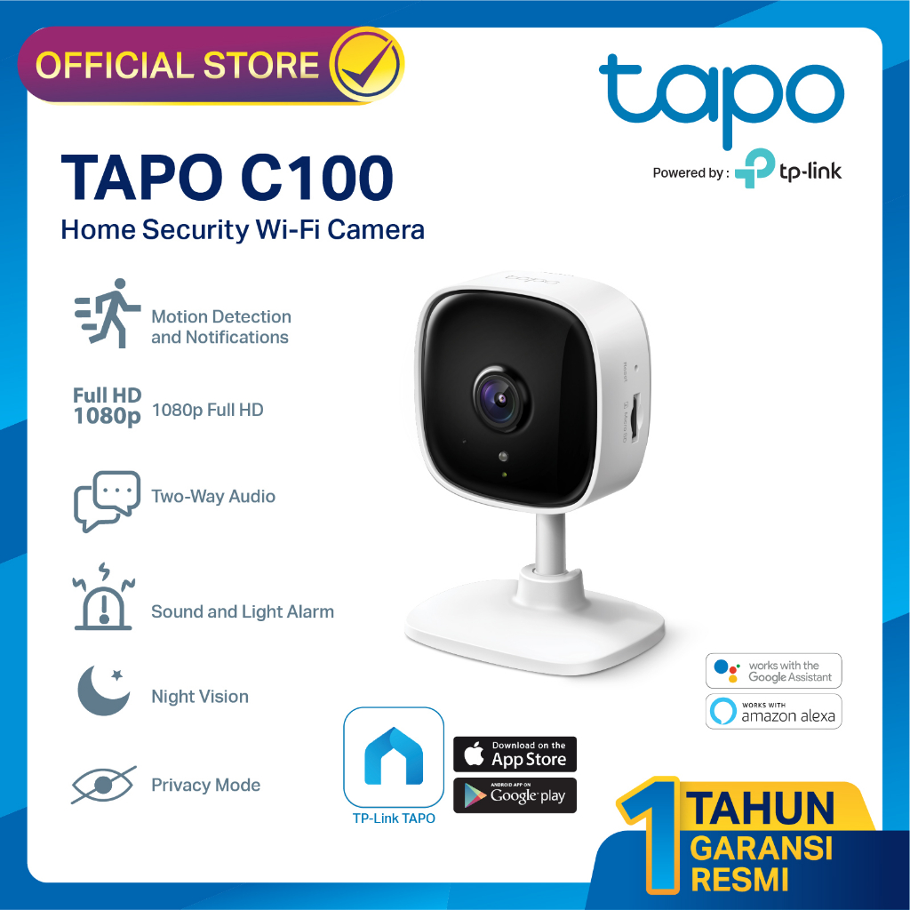 Jual TAPO C100 Smart IP Camera CCTV 2MP Full HD Indoor WiFi Wireless 2 ...