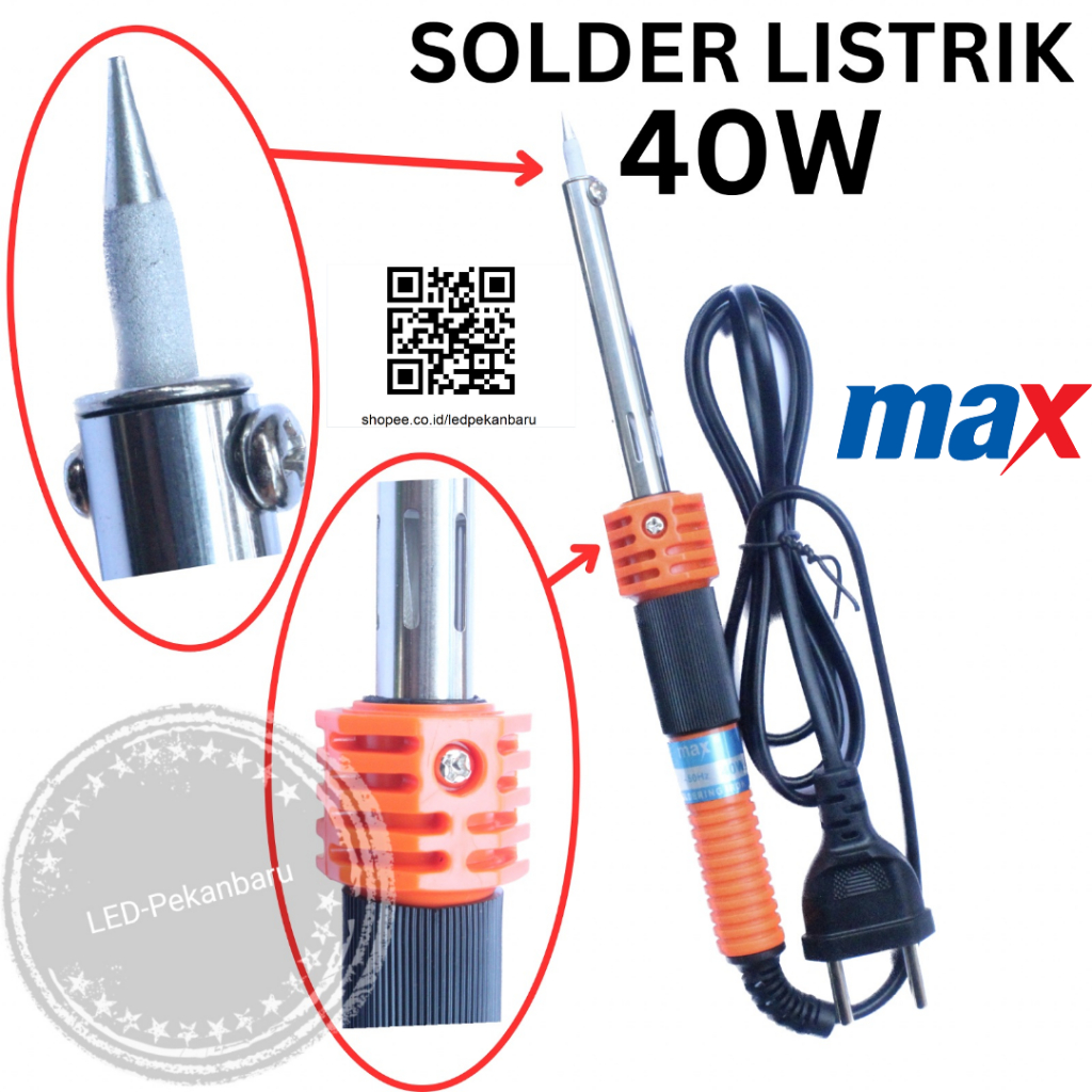Jual SOLDER LISTRIK 40W 40 WATT 40WATT MERK MAX | Shopee Indonesia