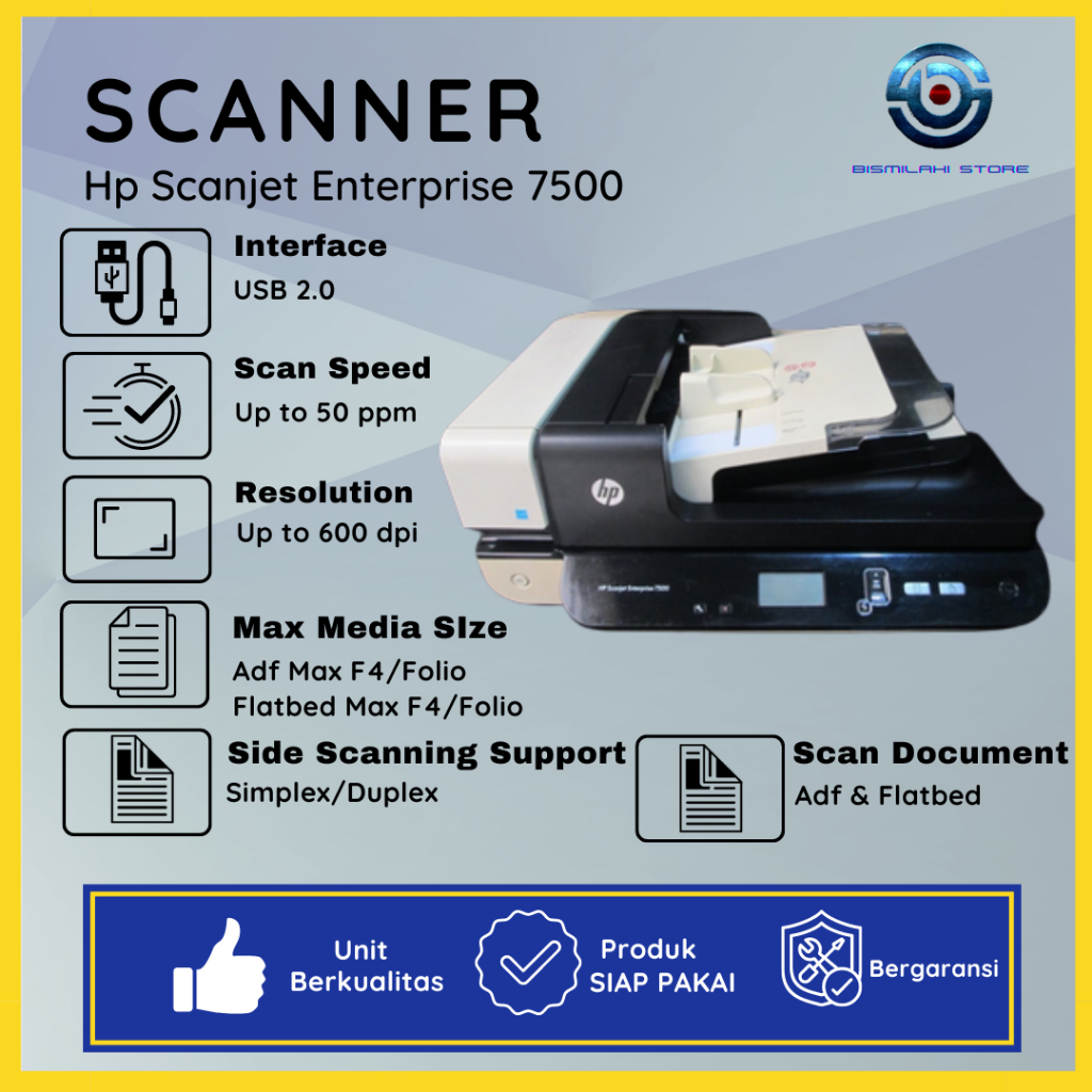 Jual Scanner Hp Scanjet Enterprise 7500 Scanner High Speed Bisa Legal n ...