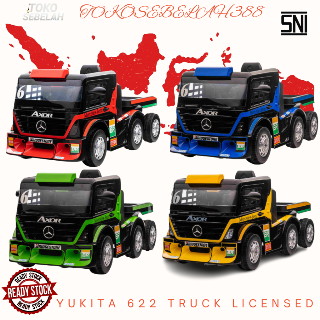 Jual Mainan anak mobil aki Yukita 622 truck lisensi 12V - Kuning ...