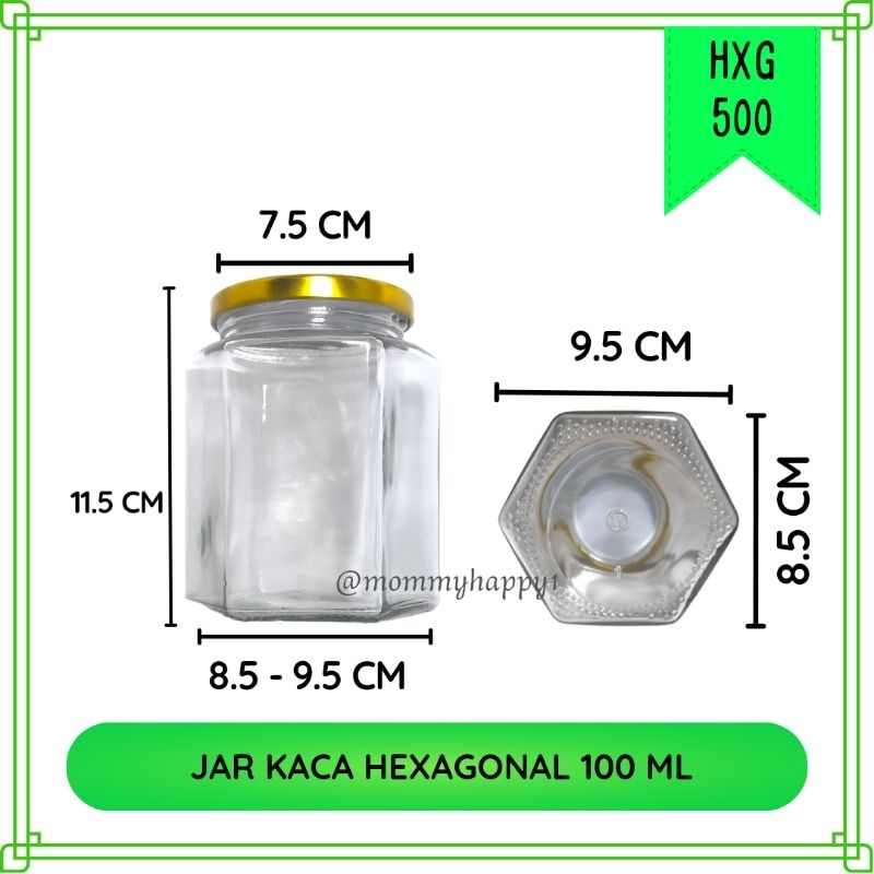Jual (6 pcs) Jar Toples Botol Kaca Hexagon Segi Enam Ukuran 500 ml ...