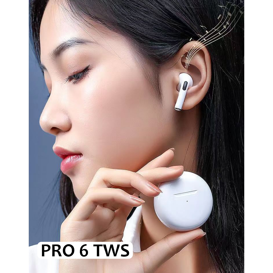 Jual Headset Bluetooth Pro 6 TWS with Mic Support Call Earphone ...