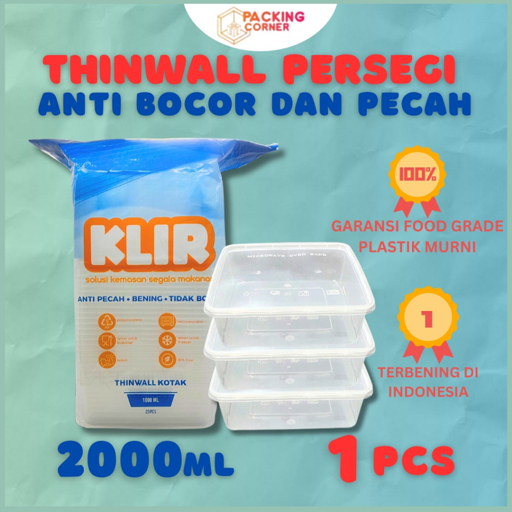 Jual Thinwall Persegi Square Food Container Take Away Box Microwave
