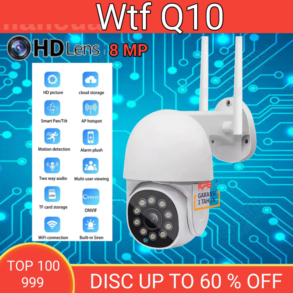 Jual CCTV WIFI TAHAN HUJAN APLIKASI V380 Q10H | IP CAMERA CCTV WIFI ...