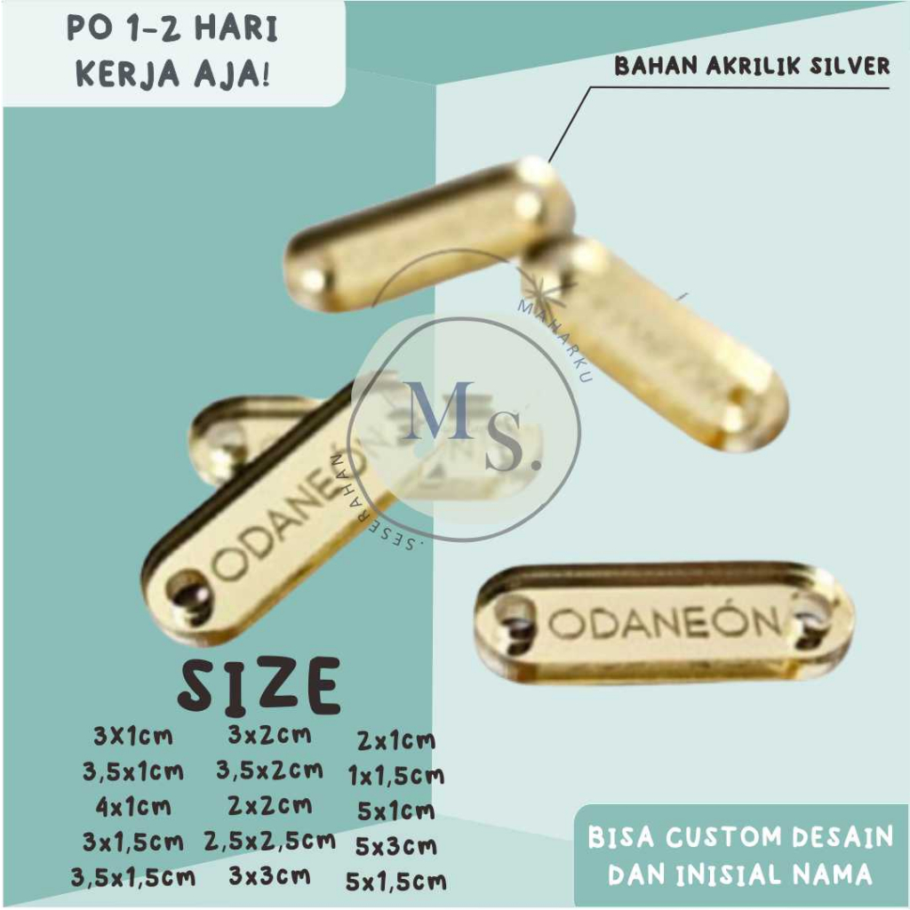 Jual READY LABEL AKRILIK MIRROR / LABEL JILBAB/ LABEL HIJAB / LABEL ...